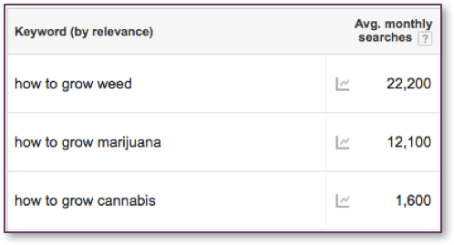 Cannabis vs. Marijuana vs. Weed Google Searches | Leafly